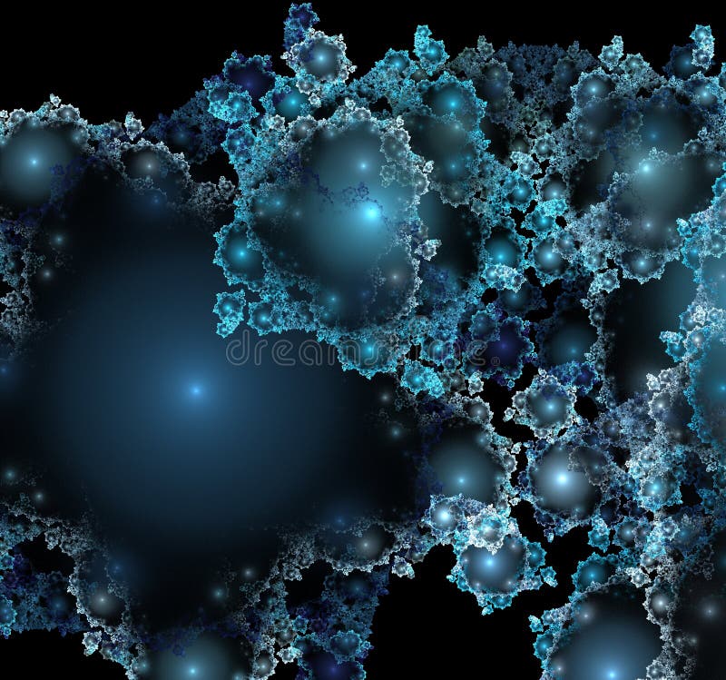 Blue Abstract Fractal Background with Lace Pattern Stock Illustration ...