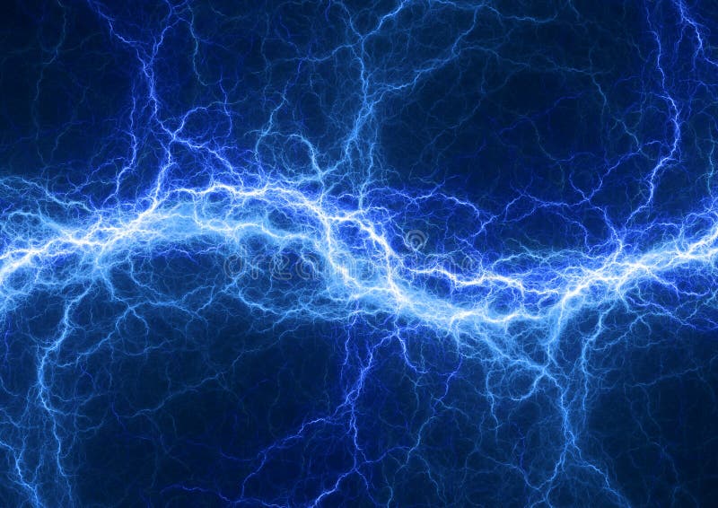Blue Abstract Fractal Lightning, Plasma Background Stock Illustration ...