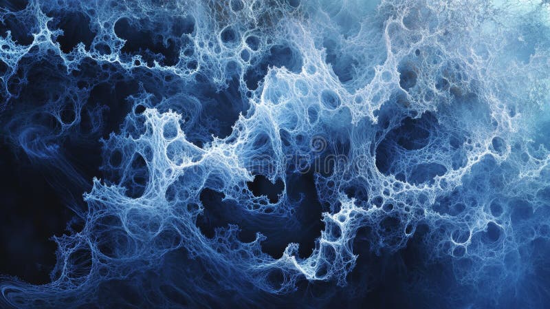 Blue Abstract Fractal Pattern Resembling Cosmic Structures and Chaos ...