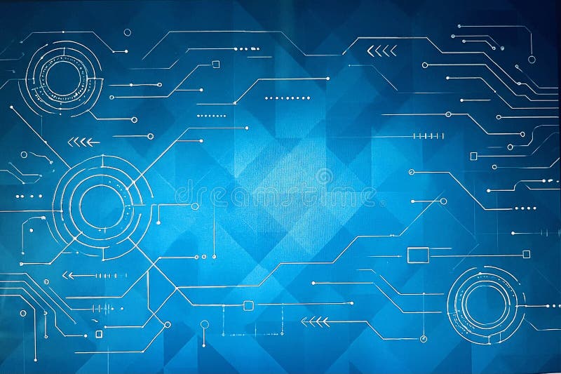 Blue Abstract Geometric Bacground with Technology Connectivity Theme ...