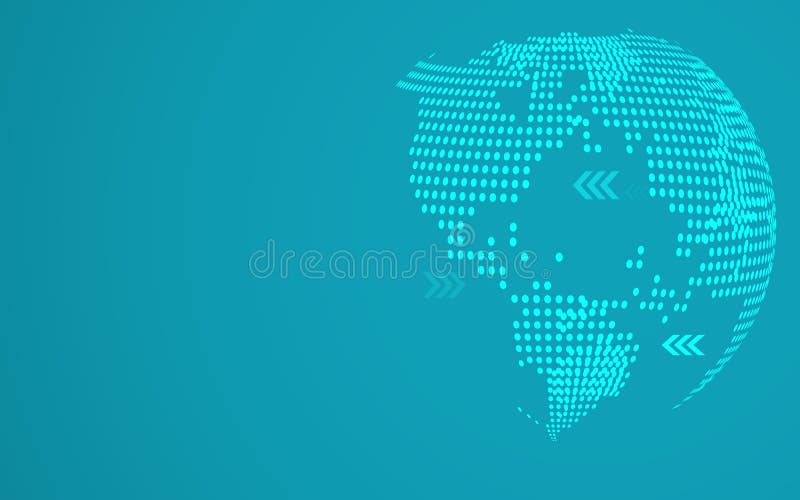 Blue Abstract Global Dot Map Background. Radial Gradient. Modern Design ...