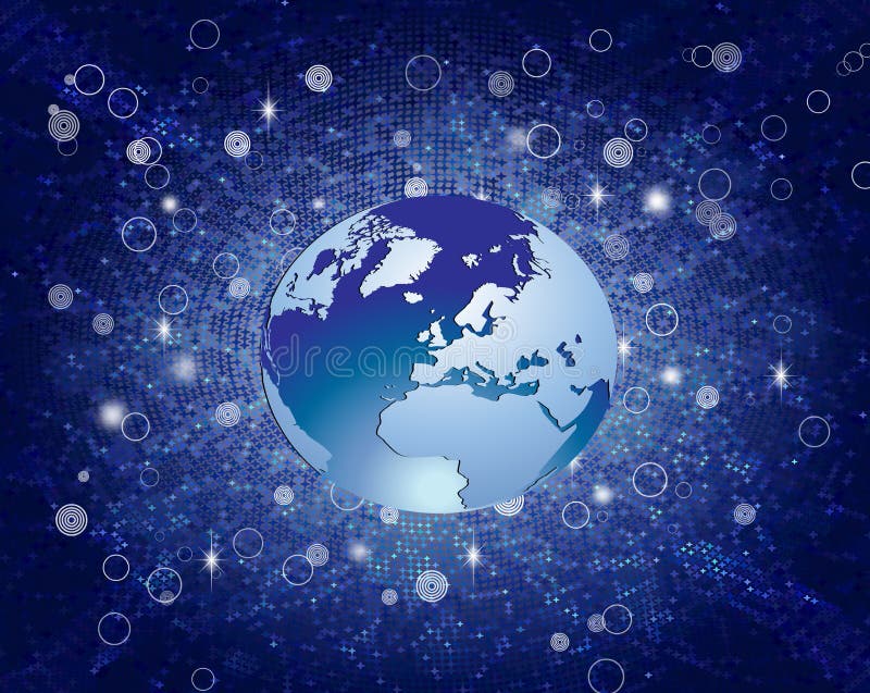 Blue Abstract Globe Backround Stock Illustration - Illustration of ...