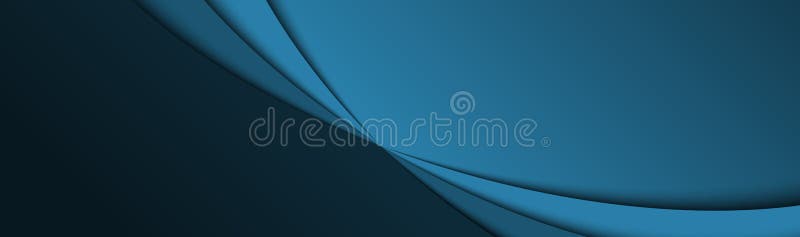 Blue Abstract Header with Dark Curves. Vector Illustration with Blank ...