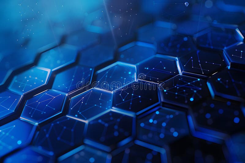 Blue Abstract Hexagon Background for Tech and Science Concepts - AI ...