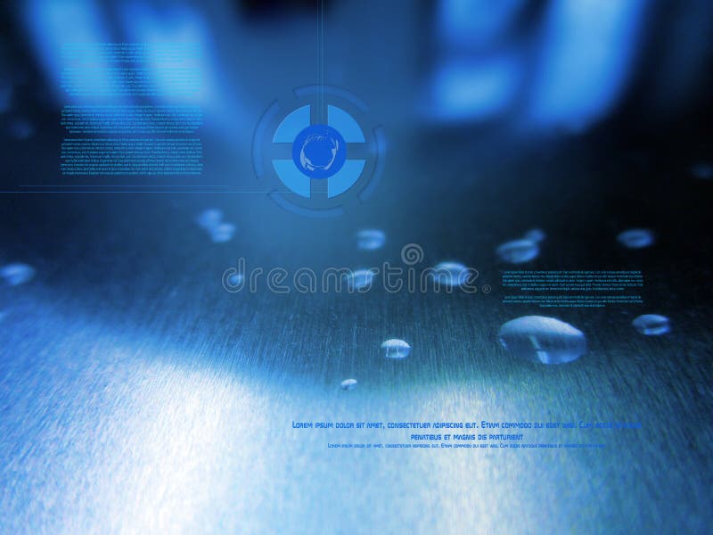 Blue Abstract Hi-tech Background with Drops of Water and Text Stock ...