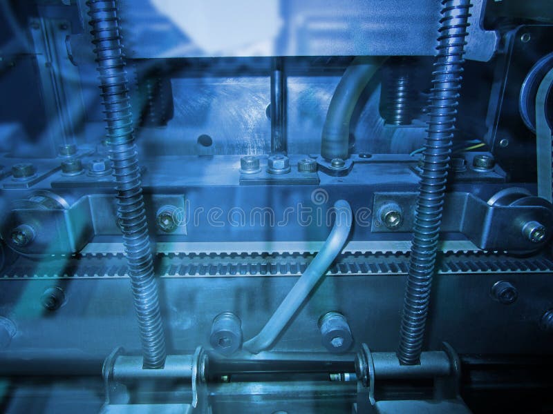 Blue Abstract Hi-tech Background with Press Machine Stock Illustration ...
