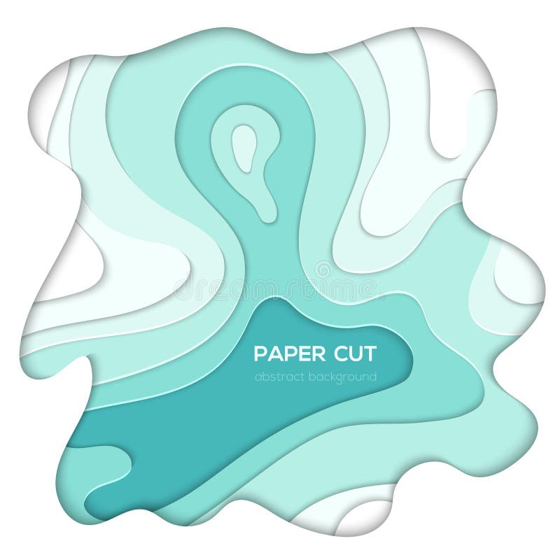 Blue Abstract Layout - Vector Paper Cut Illustration Stock Vector ...