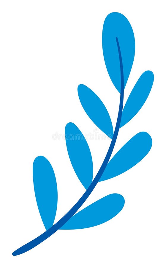 Blue Abstract Leaf Pattern. Smooth Curved Lines, Multiple Shades Stock ...