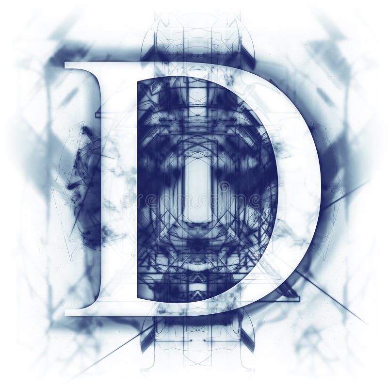 Blue Abstract Letter D stock illustration. Illustration of graph ...