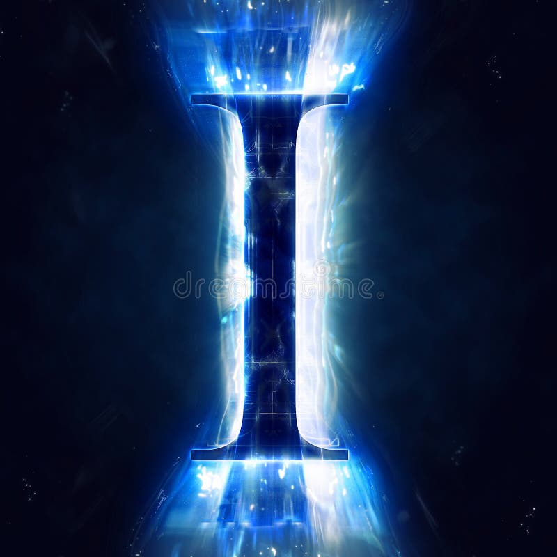 Blue Abstract Letter I stock illustration. Illustration of abstract ...