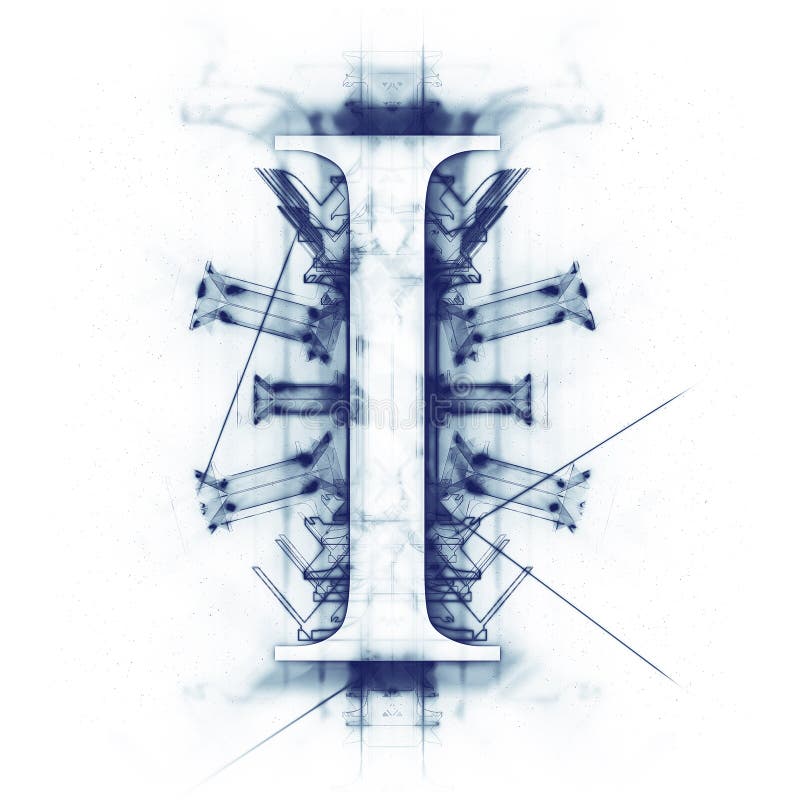 Blue Abstract Letter I stock illustration. Illustration of graphic ...