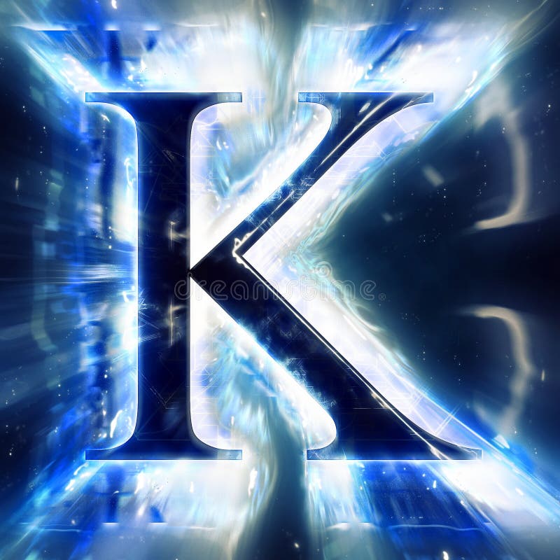 Blue Abstract Letter K stock illustration. Illustration of illuminated ...