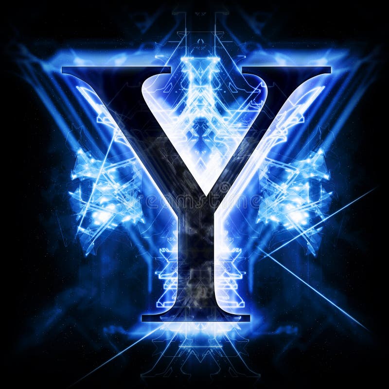 Blue Abstract Letter Y stock illustration. Illustration of crystal ...