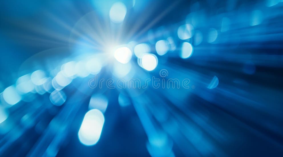Blue Abstract Light Beams Radiating in a Dynamic, Ethereal Atmosphere ...