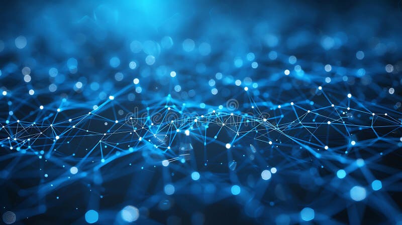 "Blue Abstract Lights Background with Network - Connectivity - Virtual ...