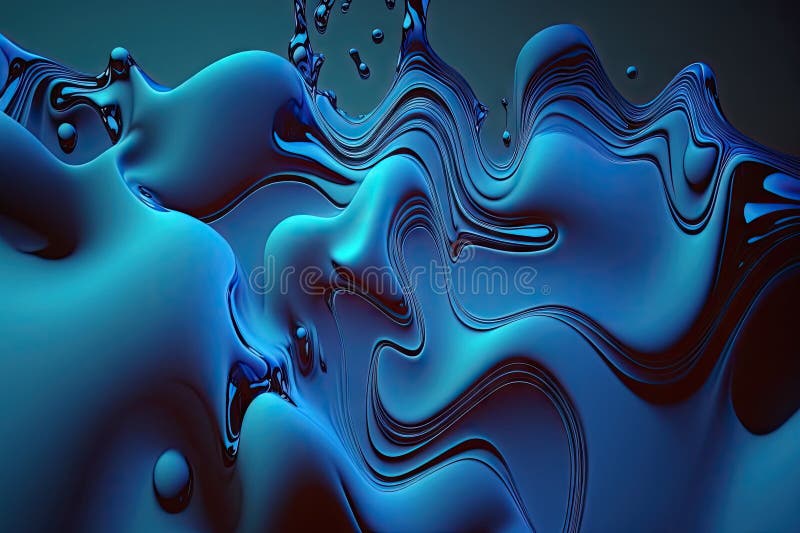 Blue Abstract Liquid Wave Background with 3d Effect, Creating a Sense ...