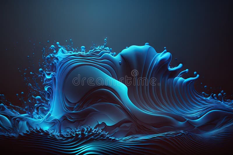 Blue Abstract Liquid Wave Background with Light and Shadow Effects ...