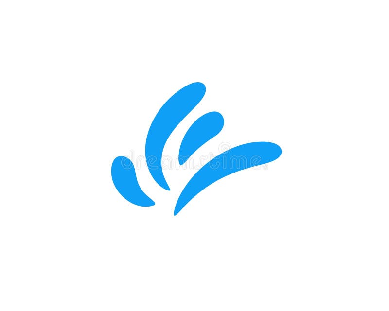 Blue Abstract Logo Design with Curved Shapes and Smooth Lines on White ...