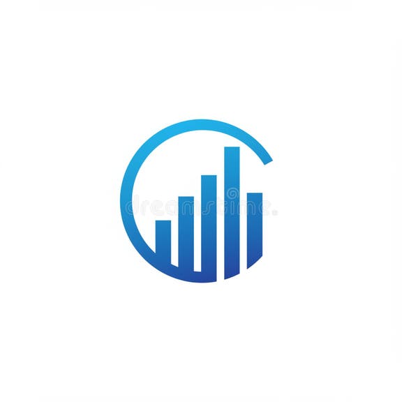 Blue Abstract Logo Features a Circular Design Encompassing Bar Chart ...