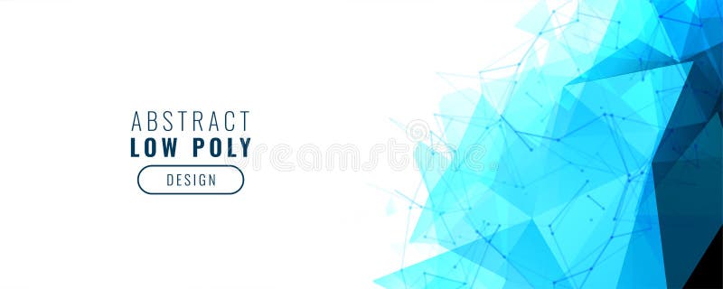 Blue Abstract Low Poly Geometric Banner Design Stock Vector ...