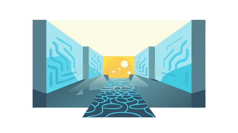 Blue Abstract Maze Path, Digital Navigation and Futuristic Design ...