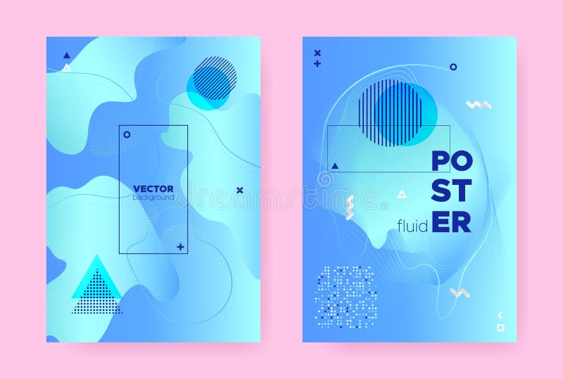 Blue Abstract Memphis Gradient. Vibrant Flow Stock Vector ...