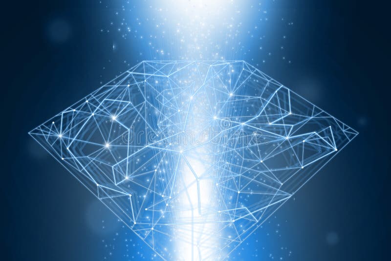 Blue Abstract Mesh Diamond Shape Stock Illustration - Illustration of ...