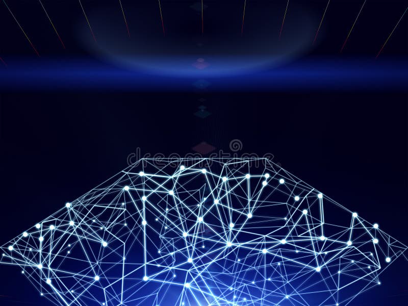 Blue Abstract Mesh Diamond Shape Stock Illustration - Illustration of ...