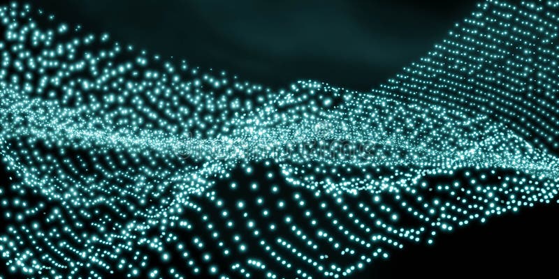 Blue Abstract Mesh Net Dot Web Wave Geometric Technology Design 3d ...