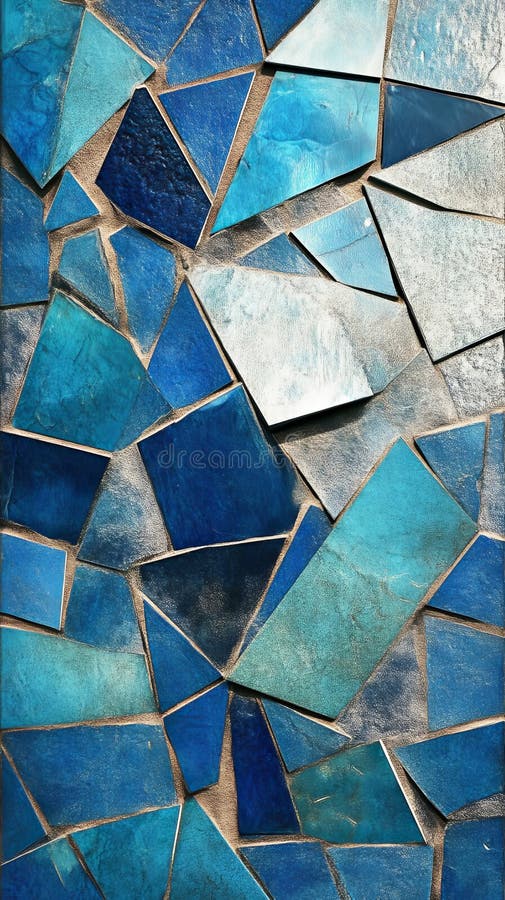 Blue Abstract Mosaic with Irregular Shapes, Pattern and Texture Concept ...