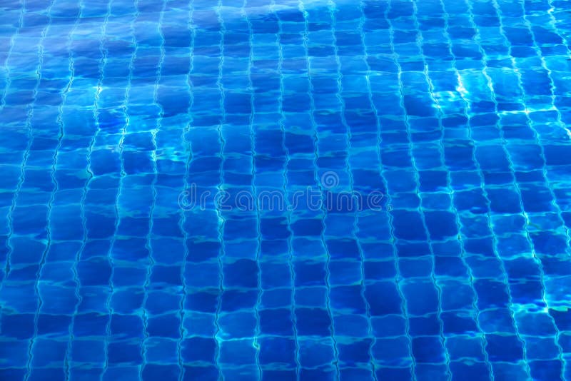 Blue Abstract Mosaic Tiles at the Bottom of the Swimming Pool ...