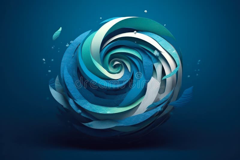 Blue Abstract Nautical Round Spiral Logo. Generative Ai Stock ...