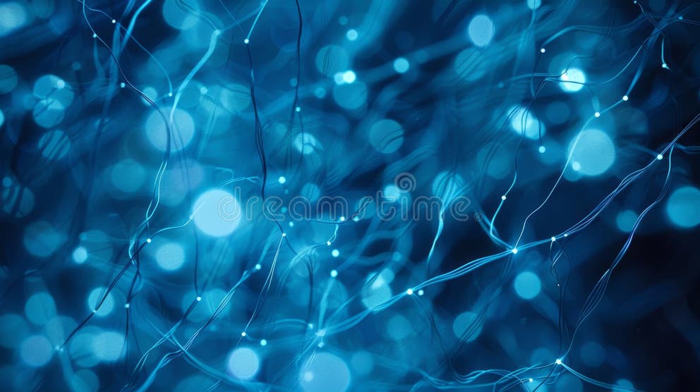Blue Abstract Network Background: Data Connections, Fiber Optics ...