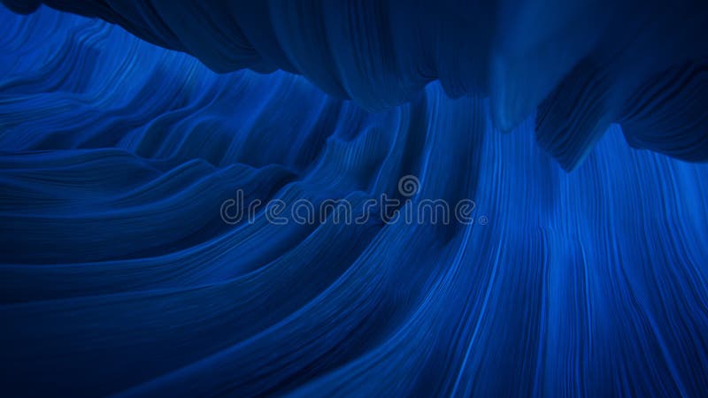 Blue Abstract Organic Fluid Form 3D Render Stock Illustration ...