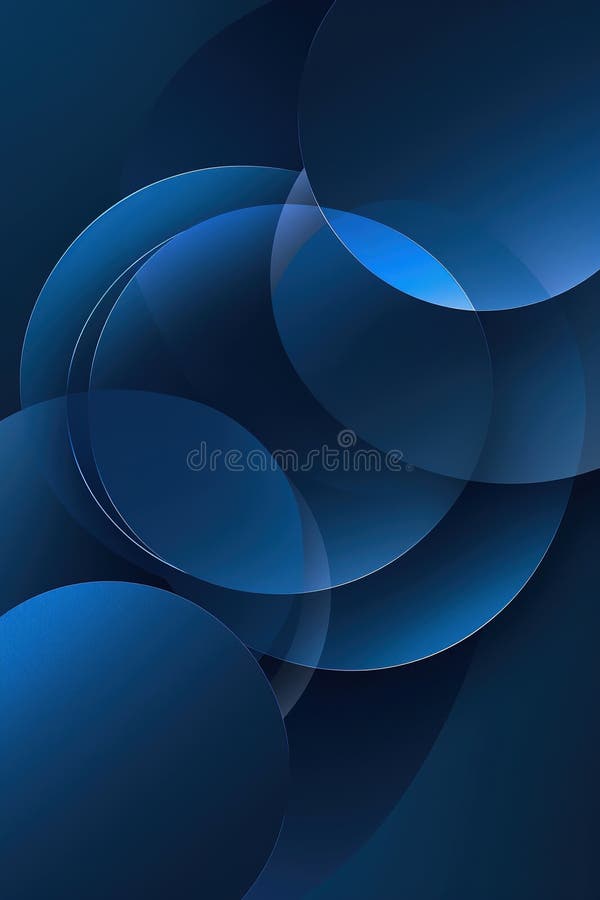 Abstract Blue Overlapping Circles on a Dark Background with Gradient Effects Stock Image - Image ...