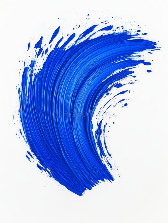 Blue Abstract Paint Stroke Dynamic Vibrant Fluid Artistic Expressive ...