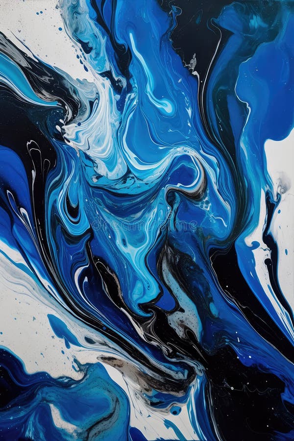 Blue Abstract Pattern, Spray Painting Pattern, Style of Flowing Organic ...