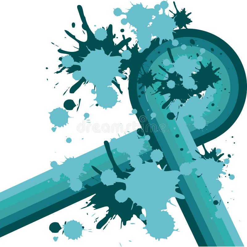 Blue Abstract Retro Curved Lines with Splash Color Stock Illustration ...