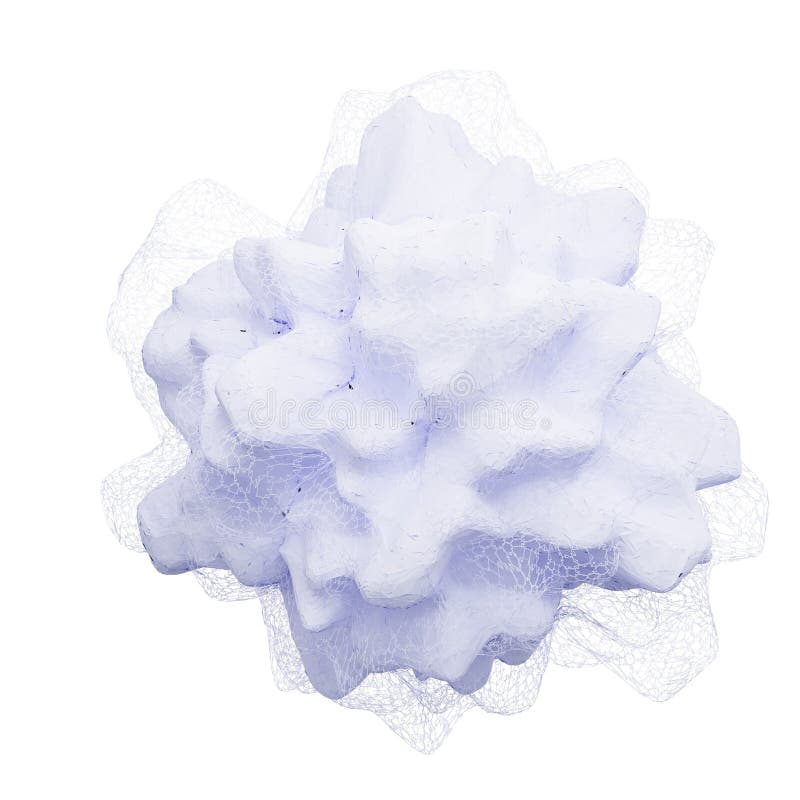 Blue Abstract Round Shape. Isolated on White Background. 3D Render ...