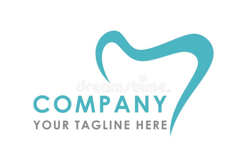Blue Abstract Simple Tooth Blue Dental Logo Design Concept Stock Vector ...