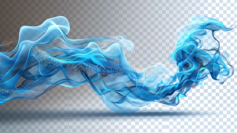 Blue Abstract Smoke Effect Isolated on Transparent Background for ...