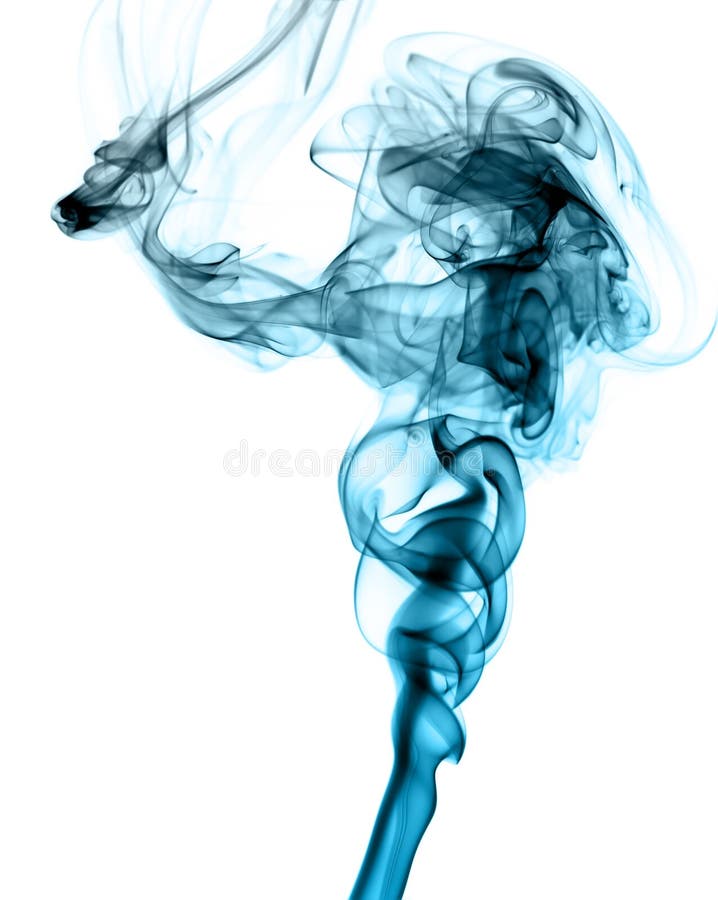 Blue Abstract Smoke Pattern on White Stock Photo - Image of abstract ...