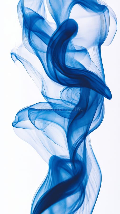 Blue Abstract Smoke on White Background, Flowing and Ethereal Design ...