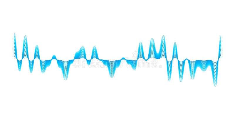Blue Abstract Sound Wave Design on White Background. Digital Audio ...
