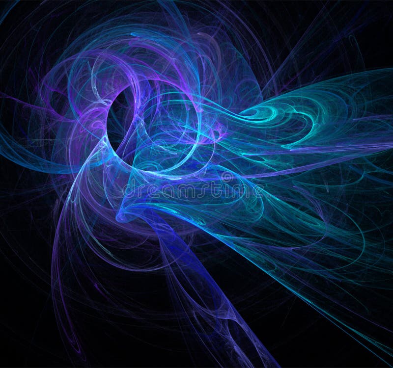 Blue Abstract Spherical Linear Pattern on Black Background, Wallpaper ...