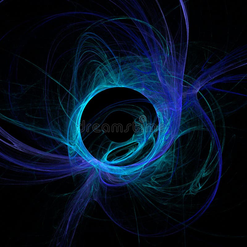 Blue Abstract Spherical Linear Pattern on Black Background, Wallpaper ...