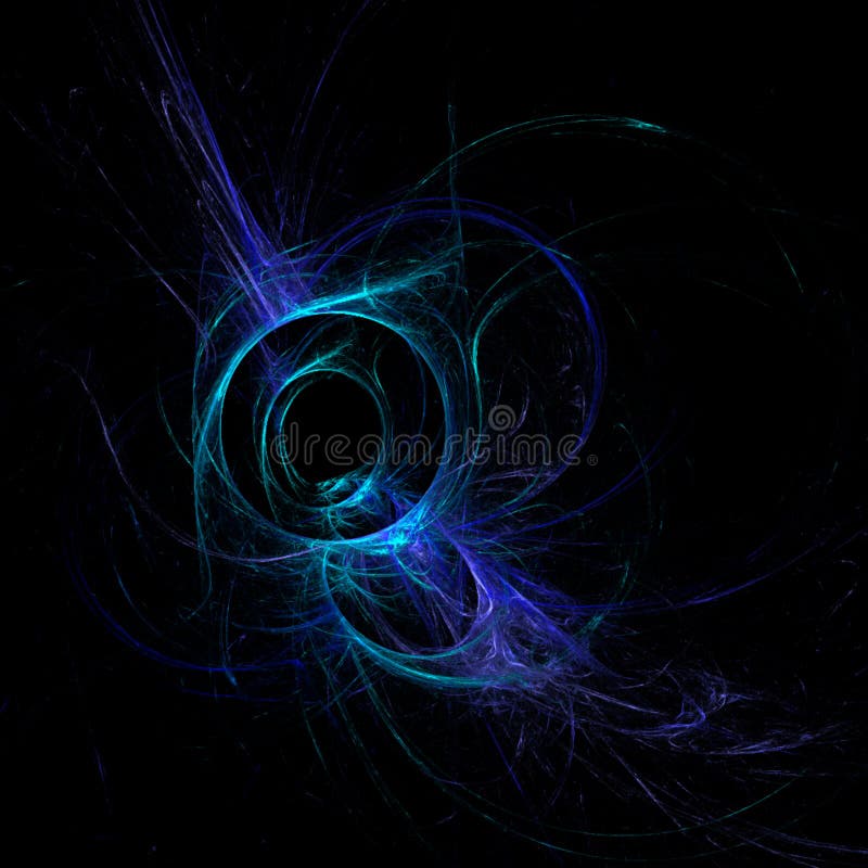 Blue Abstract Spherical Linear Pattern on Black Background, Wallpaper ...