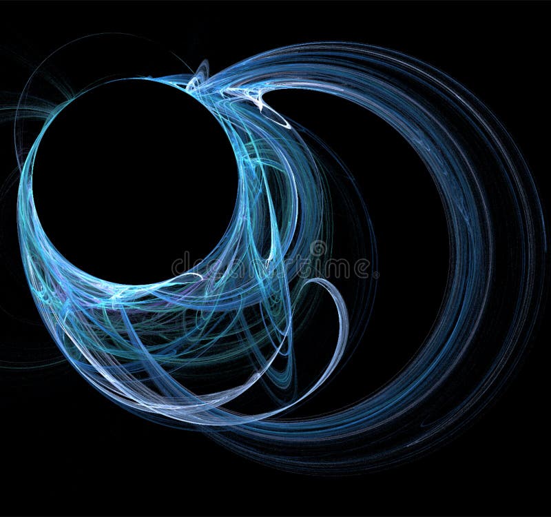 Blue Abstract Spherical Linear Pattern on Black Background, Wallpaper ...