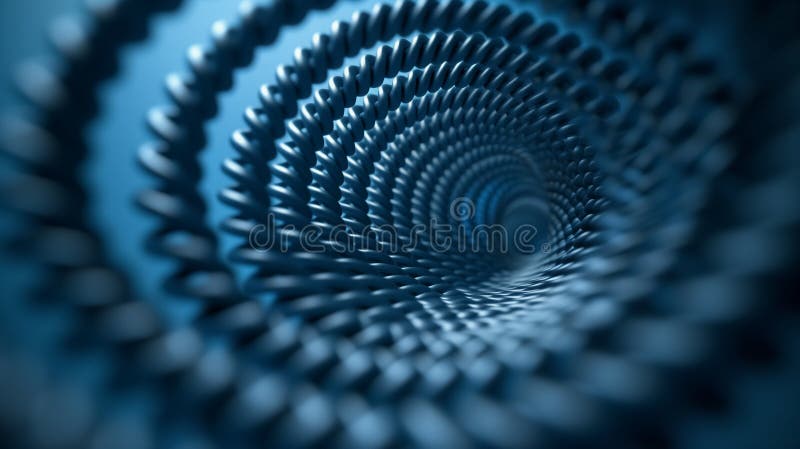 Blue Abstract Spiral Structure Close-up Stock Illustration ...