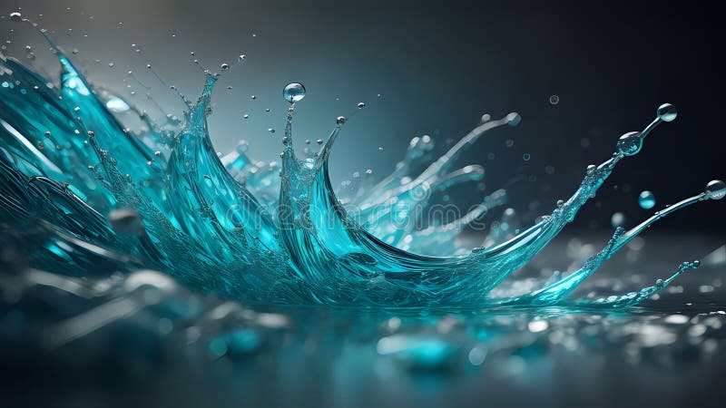 Blue Abstract Splash Bokeh Background - Landscape Stock Photo - Image ...